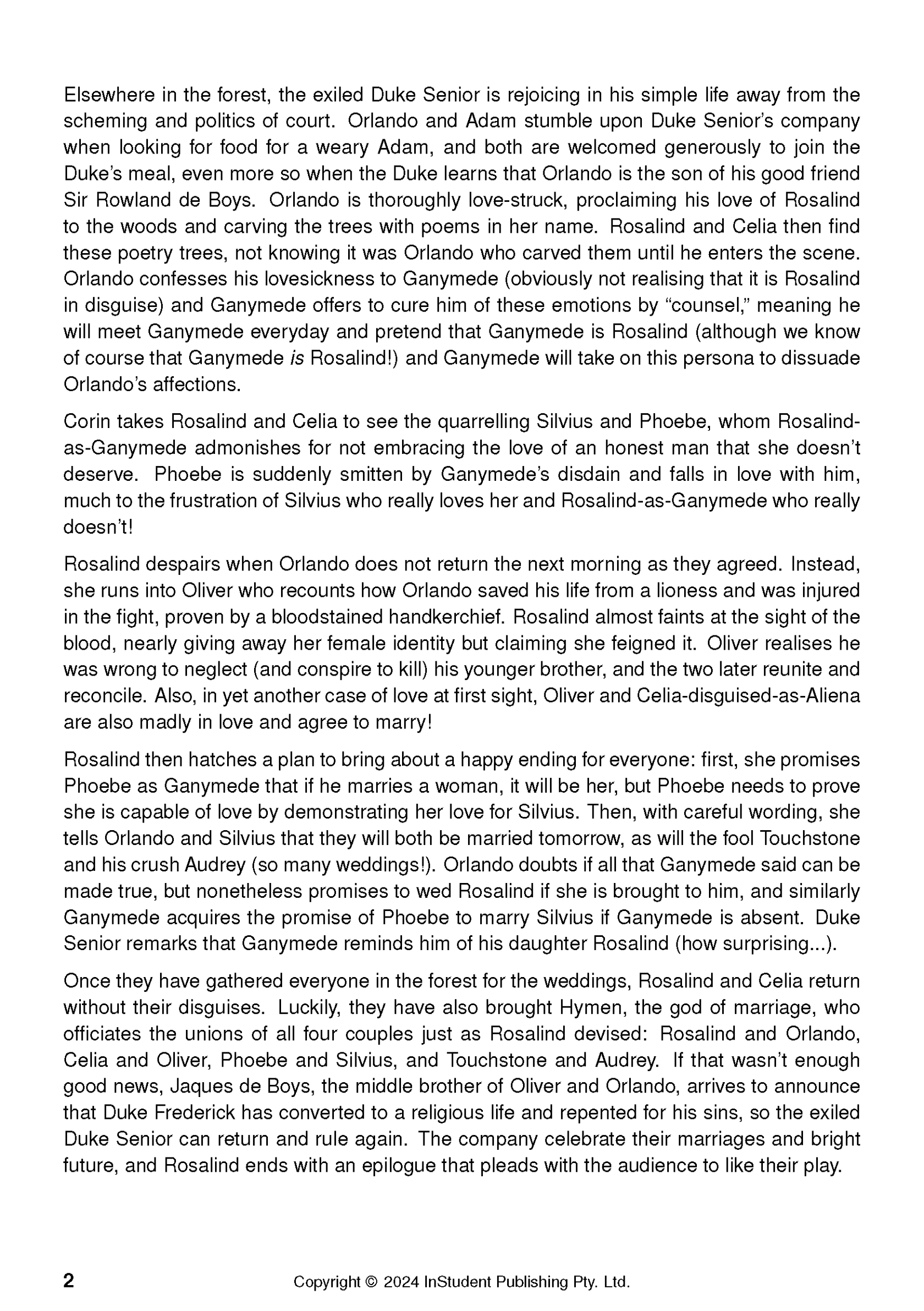 Text Guide: As You Like It by William Shakespeare – ATAR Notes