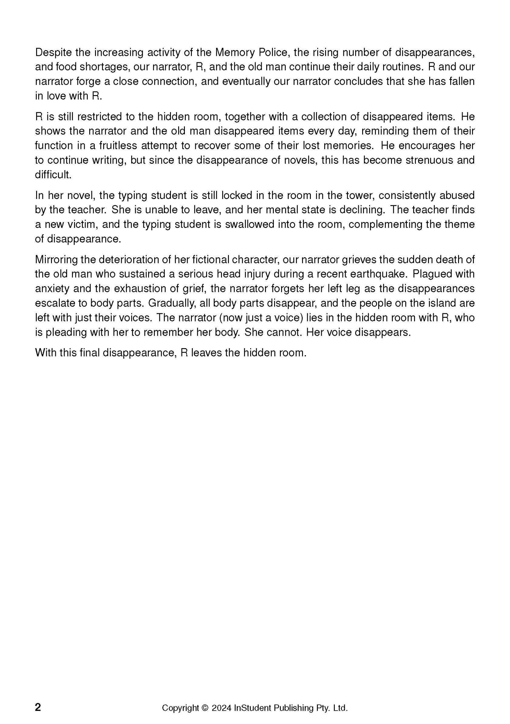 Text Guide: The Memory Police by Yoko Ogawa – ATAR Notes