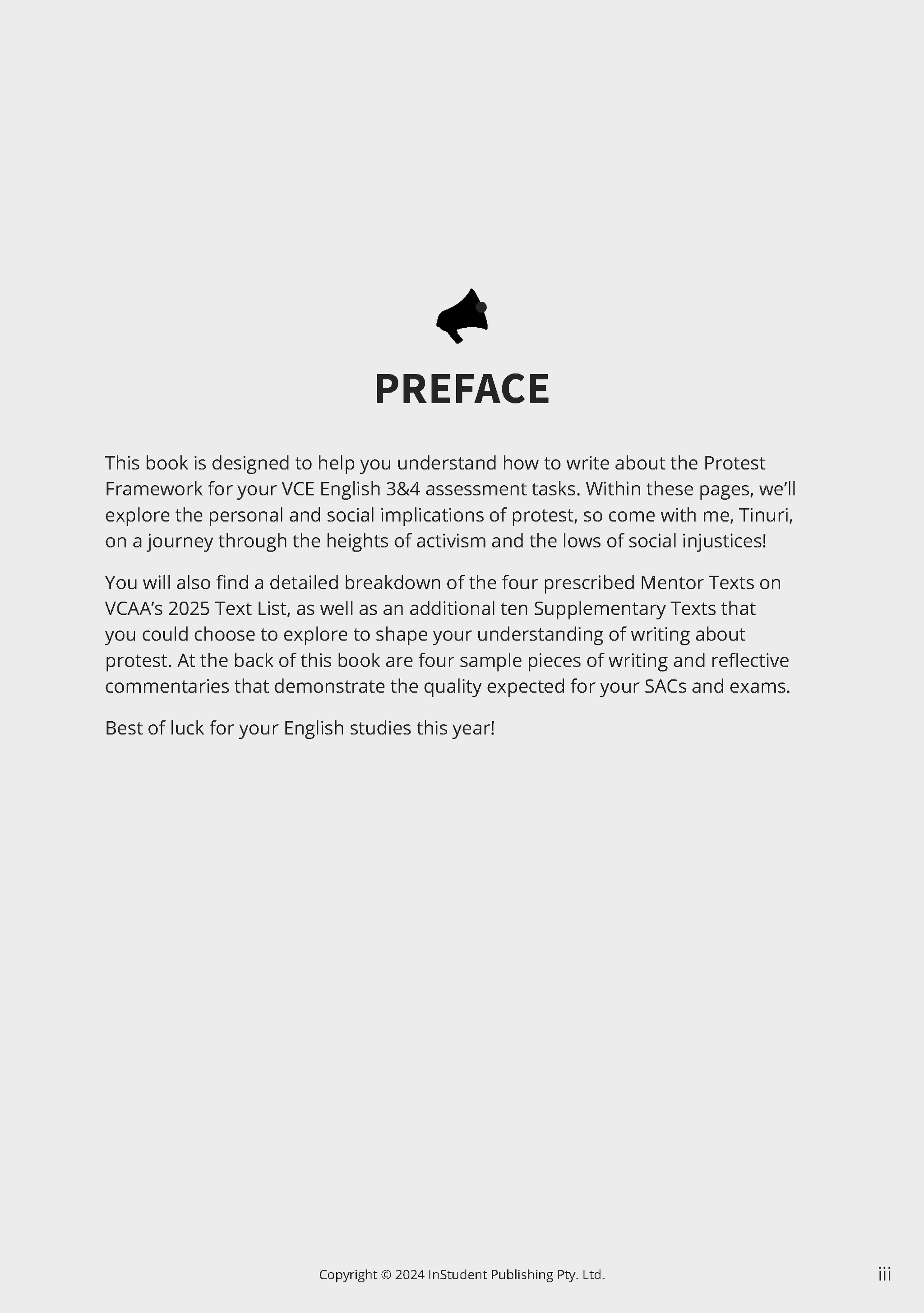 ATAR Notes VCE English 3&4 Frameworks Guide: Writing about protest (20