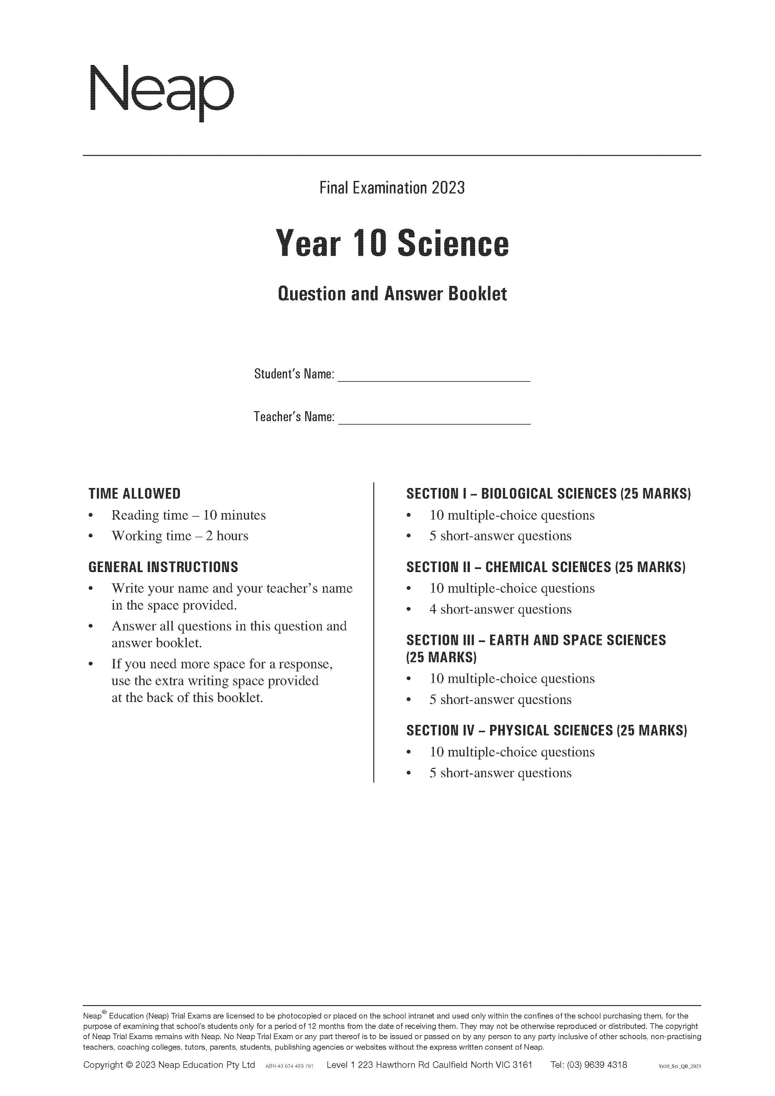 Year 10 Study Guides – ATAR Notes