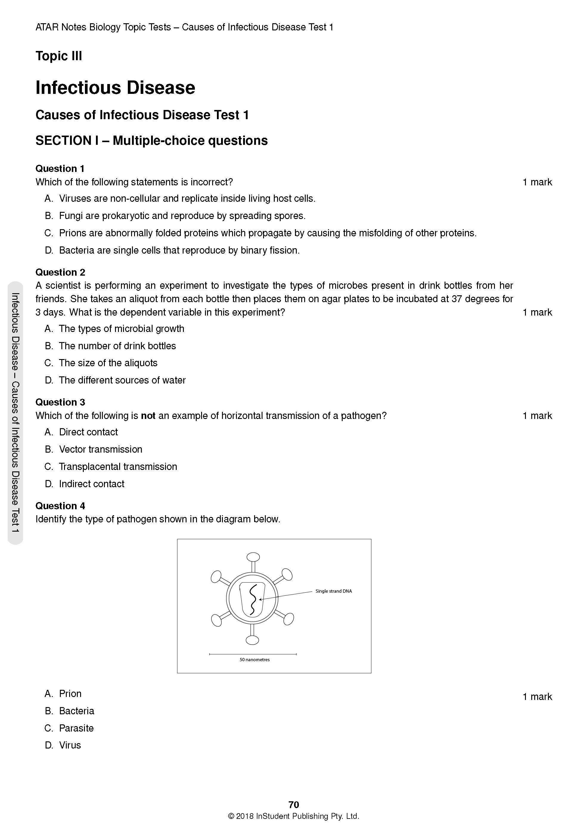 ATAR Notes HSC Year 12 Biology Topic Tests (2024-2026)