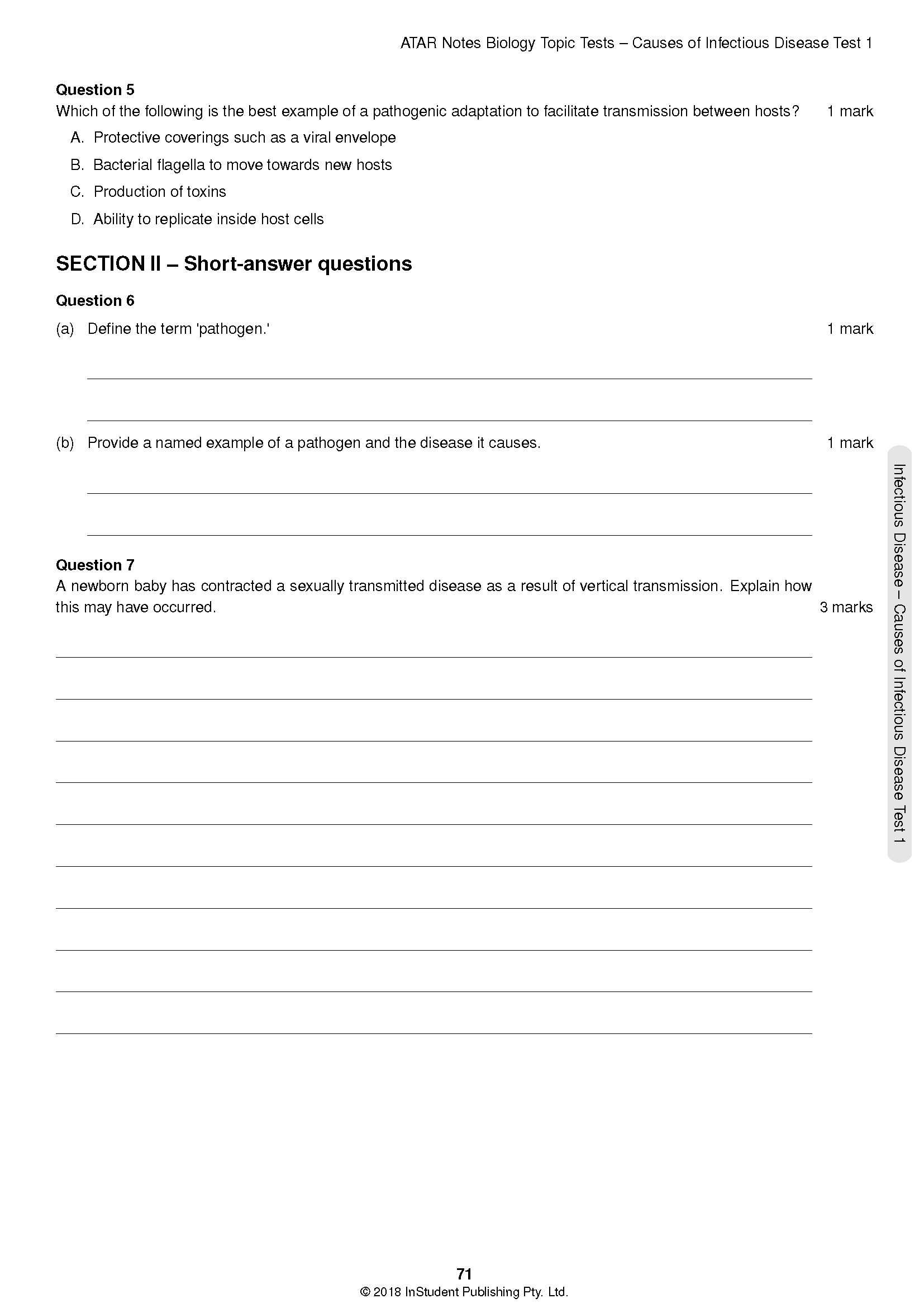 ATAR Notes HSC Year 12 Biology Topic Tests (2024-2026)