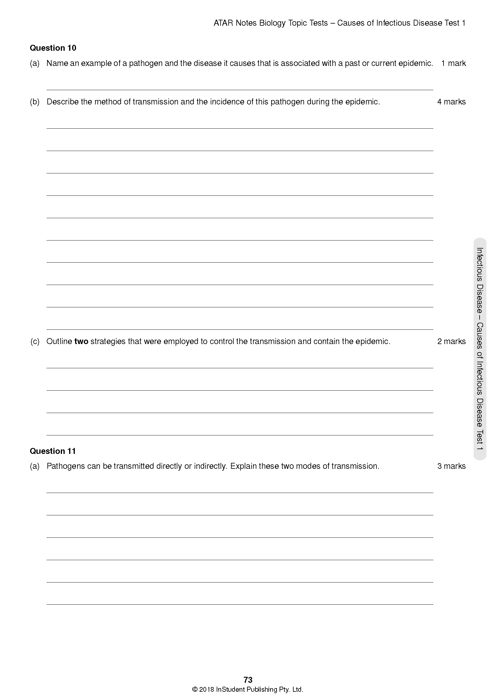 ATAR Notes HSC Year 12 Biology Topic Tests (2024-2026)