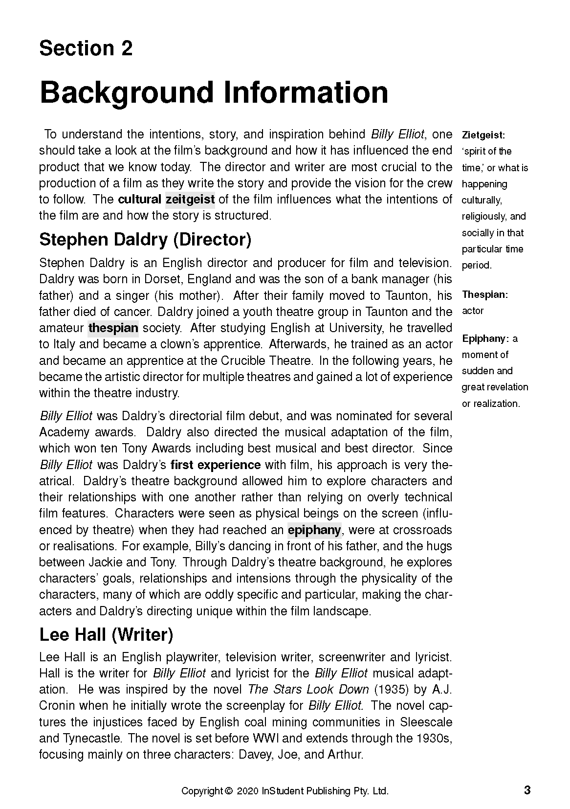 Text Guide: Billy Elliot by Stephen Daldry – ATAR Notes