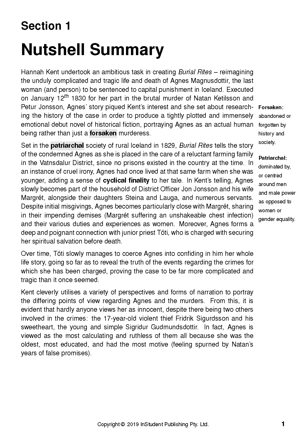 Text Guide: Burial Rites by Hannah Kent – ATAR Notes