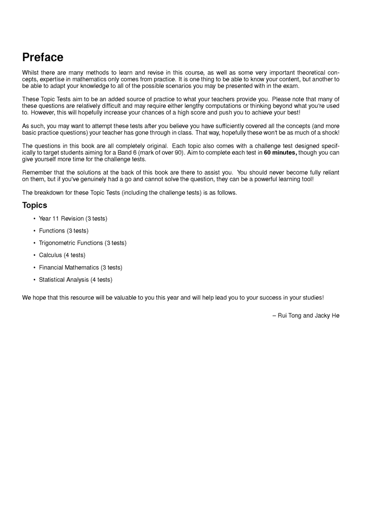 HSC Mathematics Study Guides – ATAR Notes