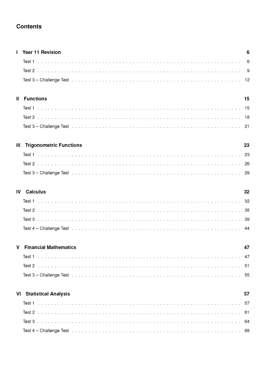 ATAR Notes HSC Year 12 Mathematics Advanced Topic Tests