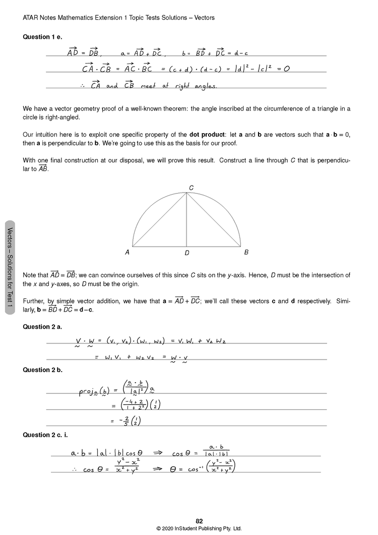 ATAR Notes HSC Year 12 Mathematics Extension 1 Topic Tests