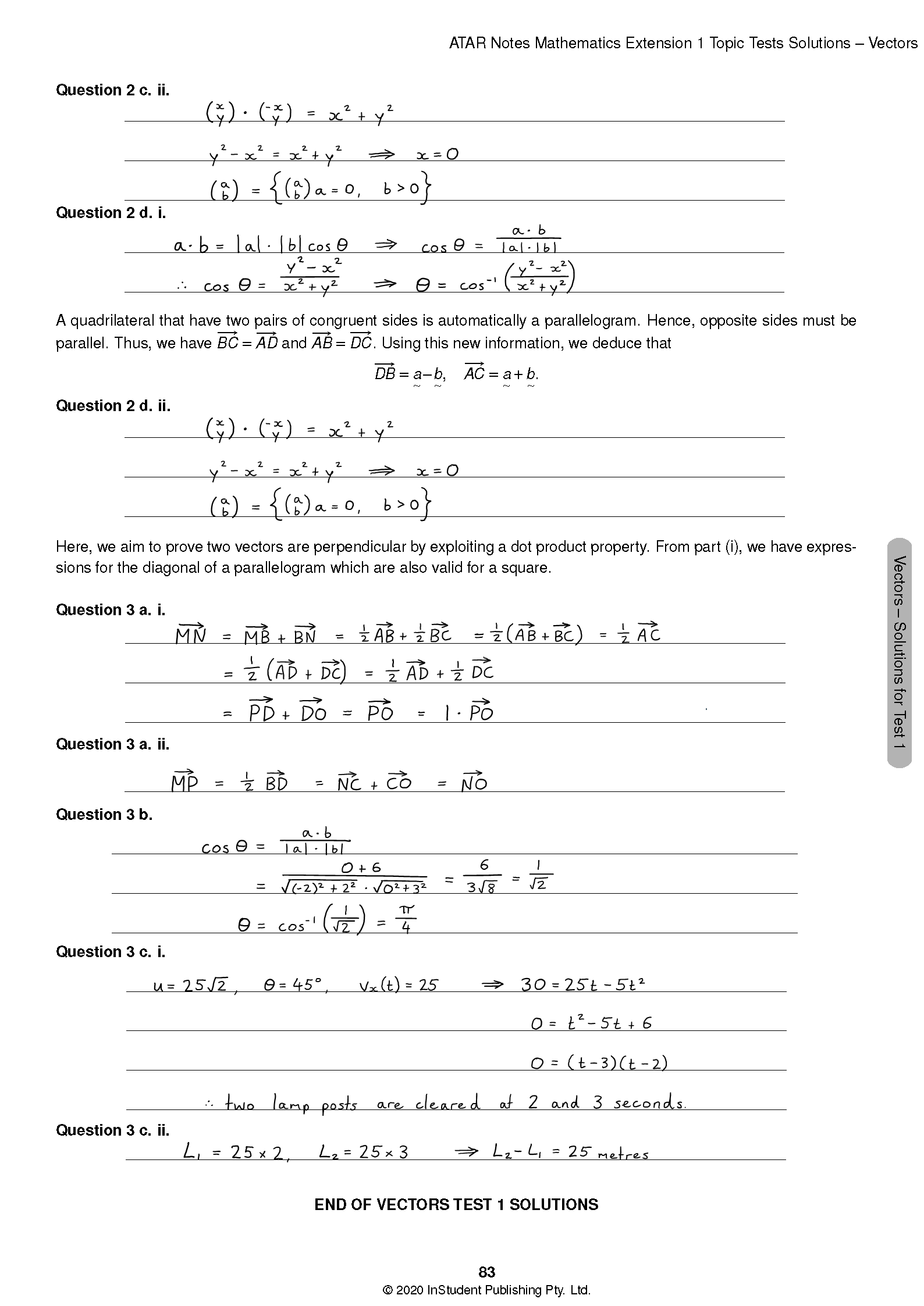 ATAR Notes HSC Year 12 Mathematics Extension 1 Topic Tests (2024-2026)