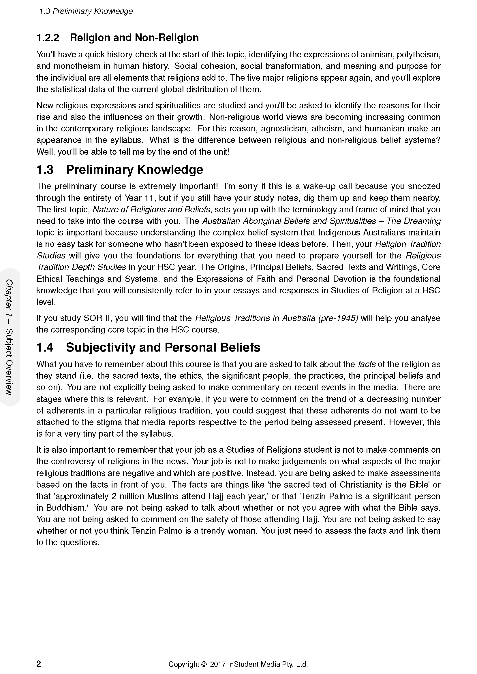 ATAR Notes HSC Year 12 Studies of Religion (SOR 1 and 2) Complete Cour