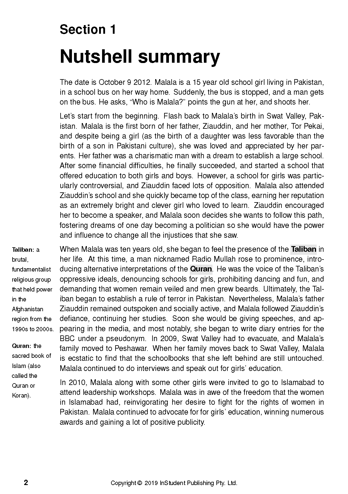 Text Guide: I Am Malala by Malala Yousafzai – ATAR Notes