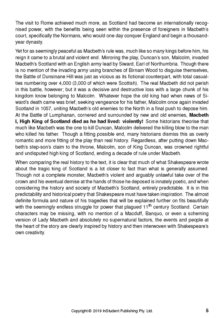 Text Guide: Macbeth by William Shakespeare – ATAR Notes