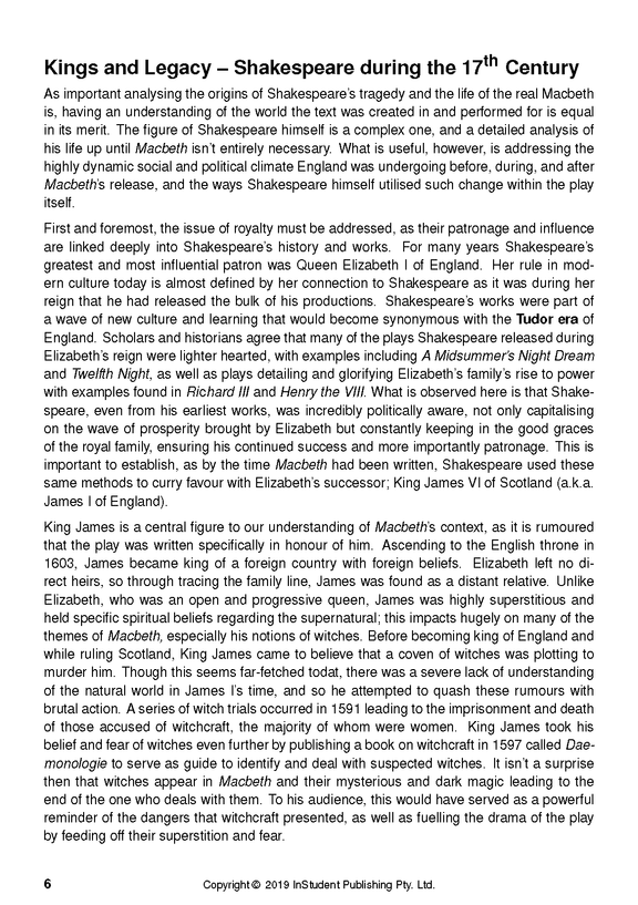 Text Guide: Macbeth by William Shakespeare – ATAR Notes