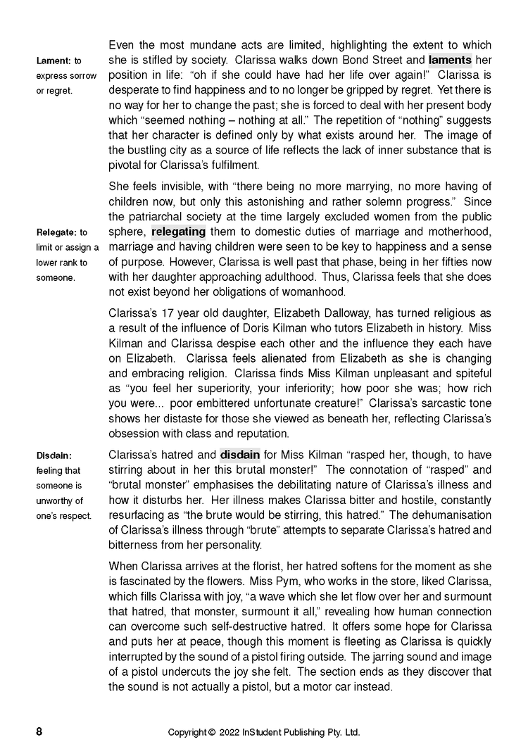 Text Guide: Mrs Dalloway Text Guide – ATAR Notes