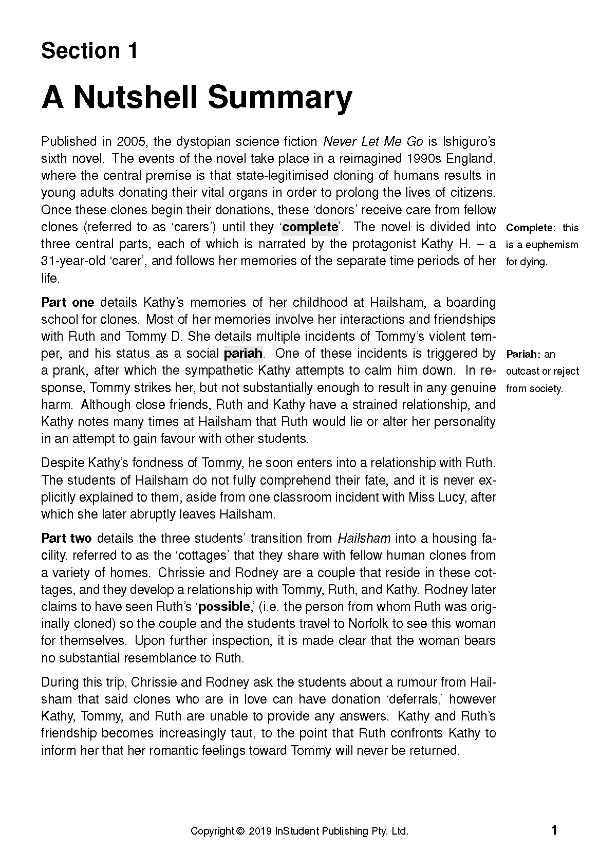 Text Guide: Never Let Me Go by Kazuo Ishiguro – ATAR Notes