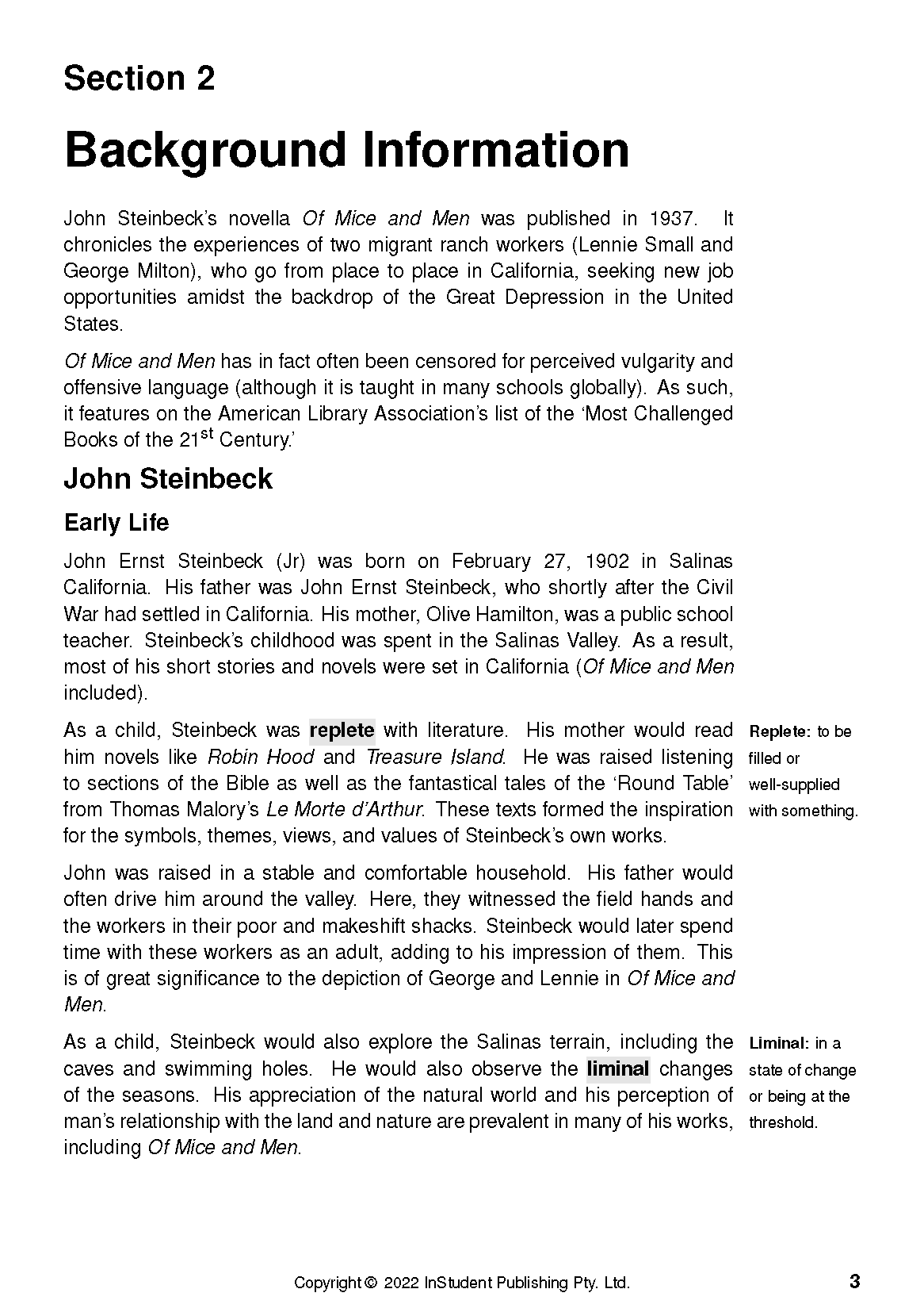 Text Guide: Of Mice and Men by John Steinbeck – ATAR Notes