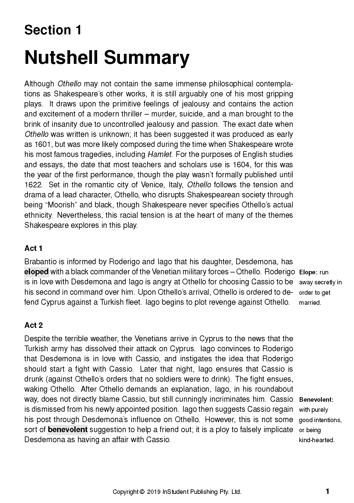 Text Guide: Othello by William Shakespeare – ATAR Notes