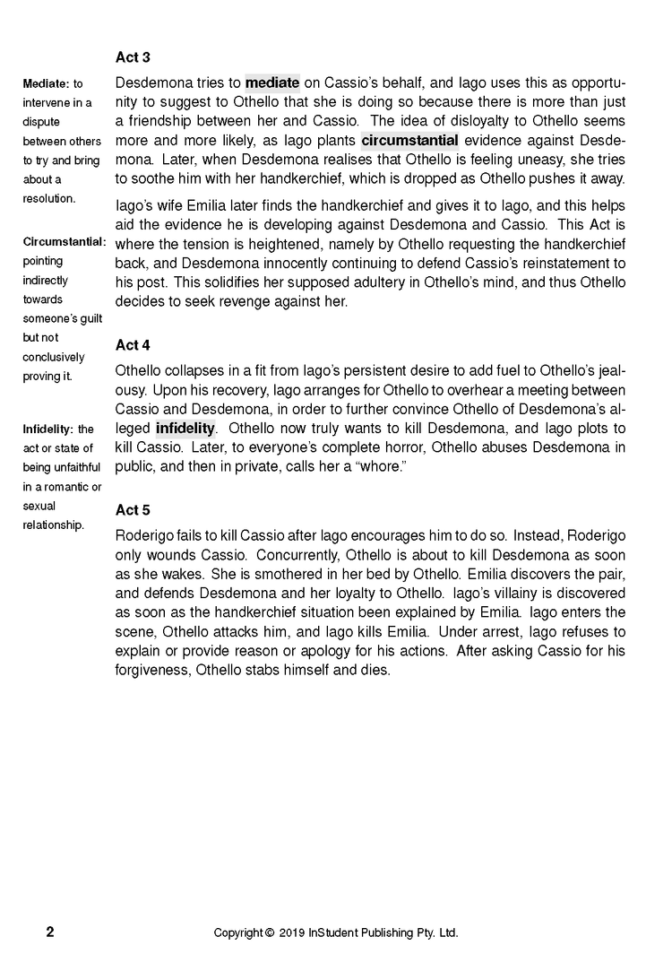 Text Guide: Othello by William Shakespeare – ATAR Notes