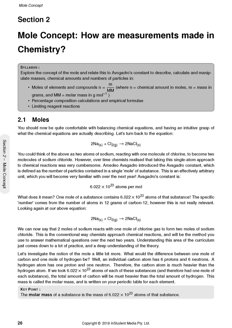 ATAR Notes HSC Year 11 Chemistry Complete Course Notes