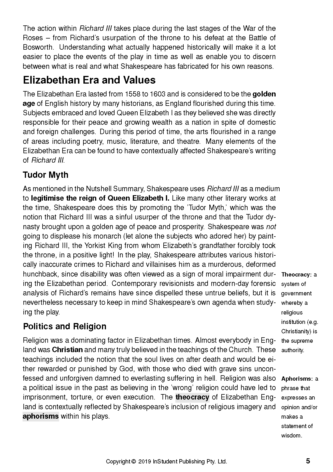 Text Guide: Richard III by William Shakespeare – ATAR Notes