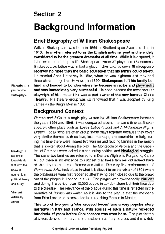 Text Guide: Romeo and Juliet by William Shakespeare – ATAR Notes
