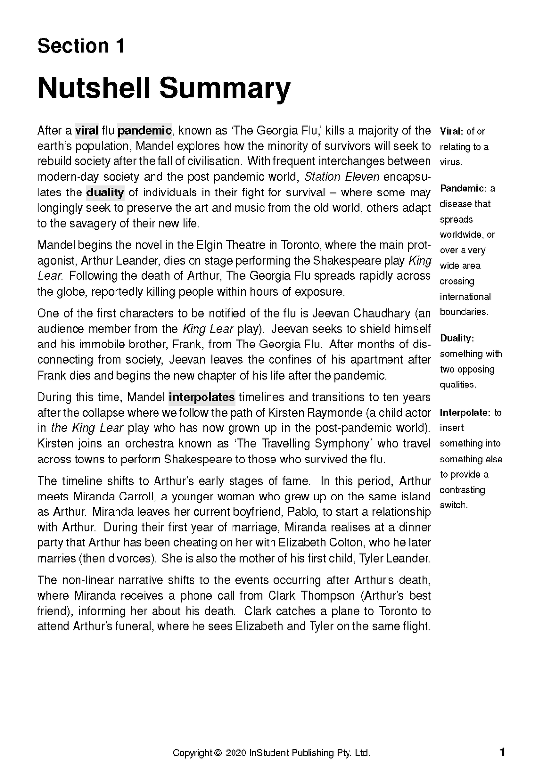 Text Guide: Station Eleven by Emily St. John Mandel – ATAR Notes