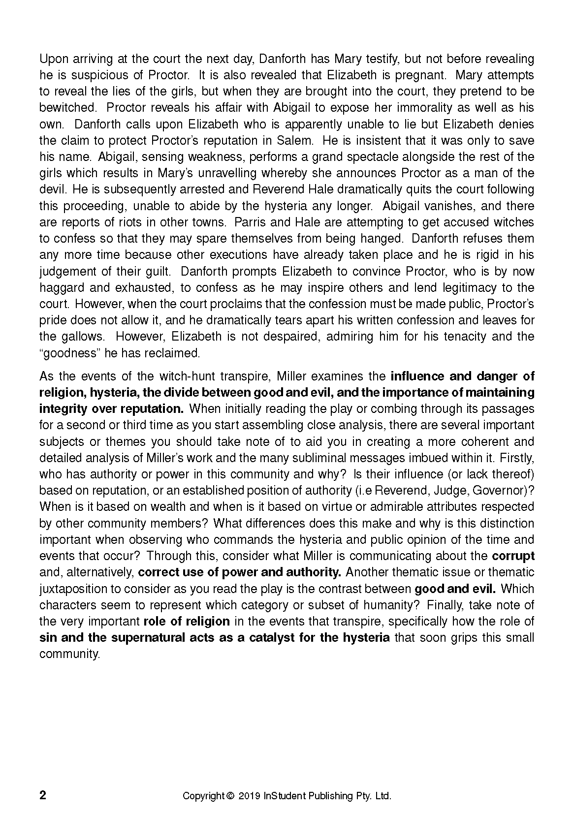 Text Guide: The Crucible by Arthur Miller – ATAR Notes