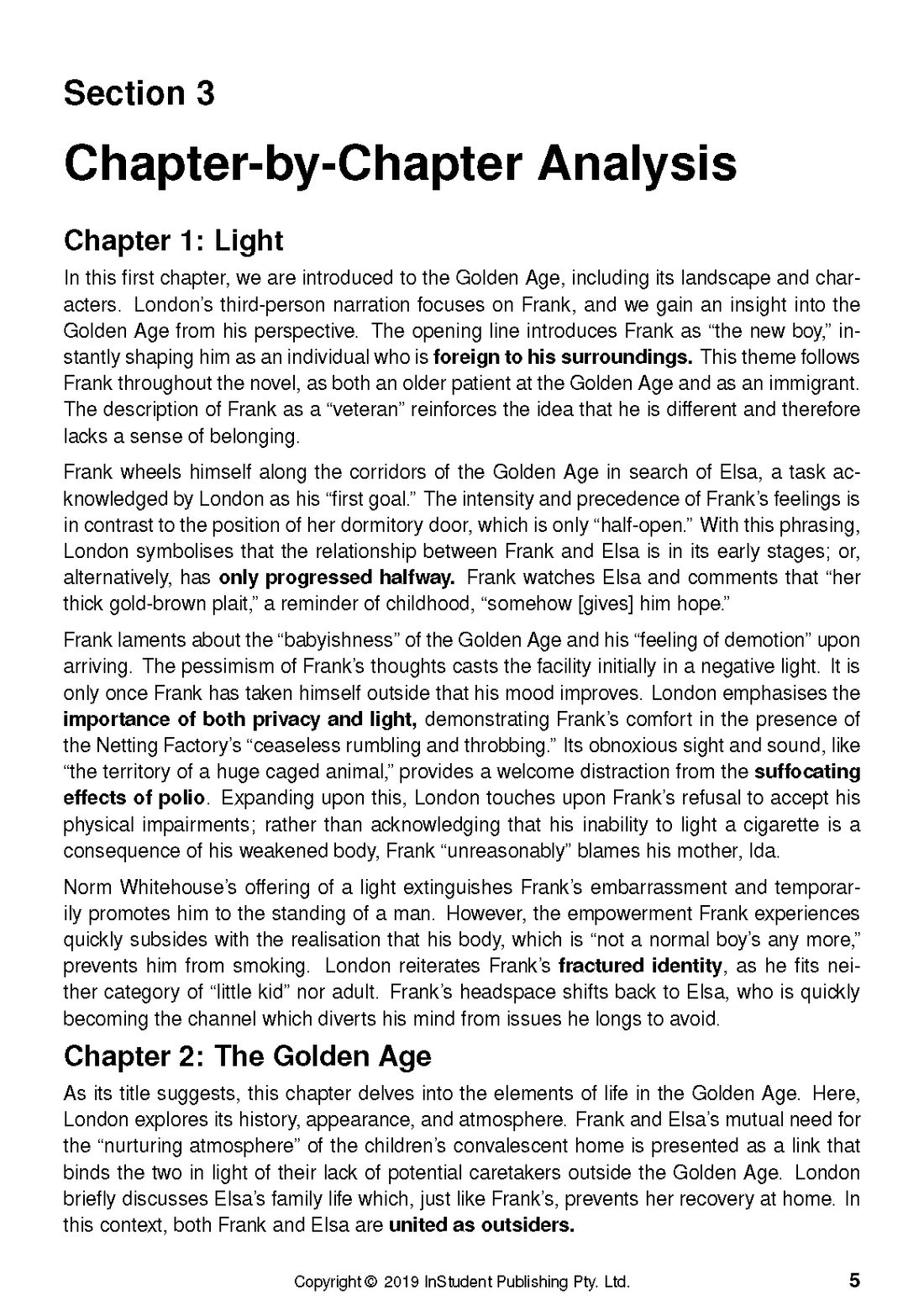 Text Guide: The Golden Age by Joan London – ATAR Notes