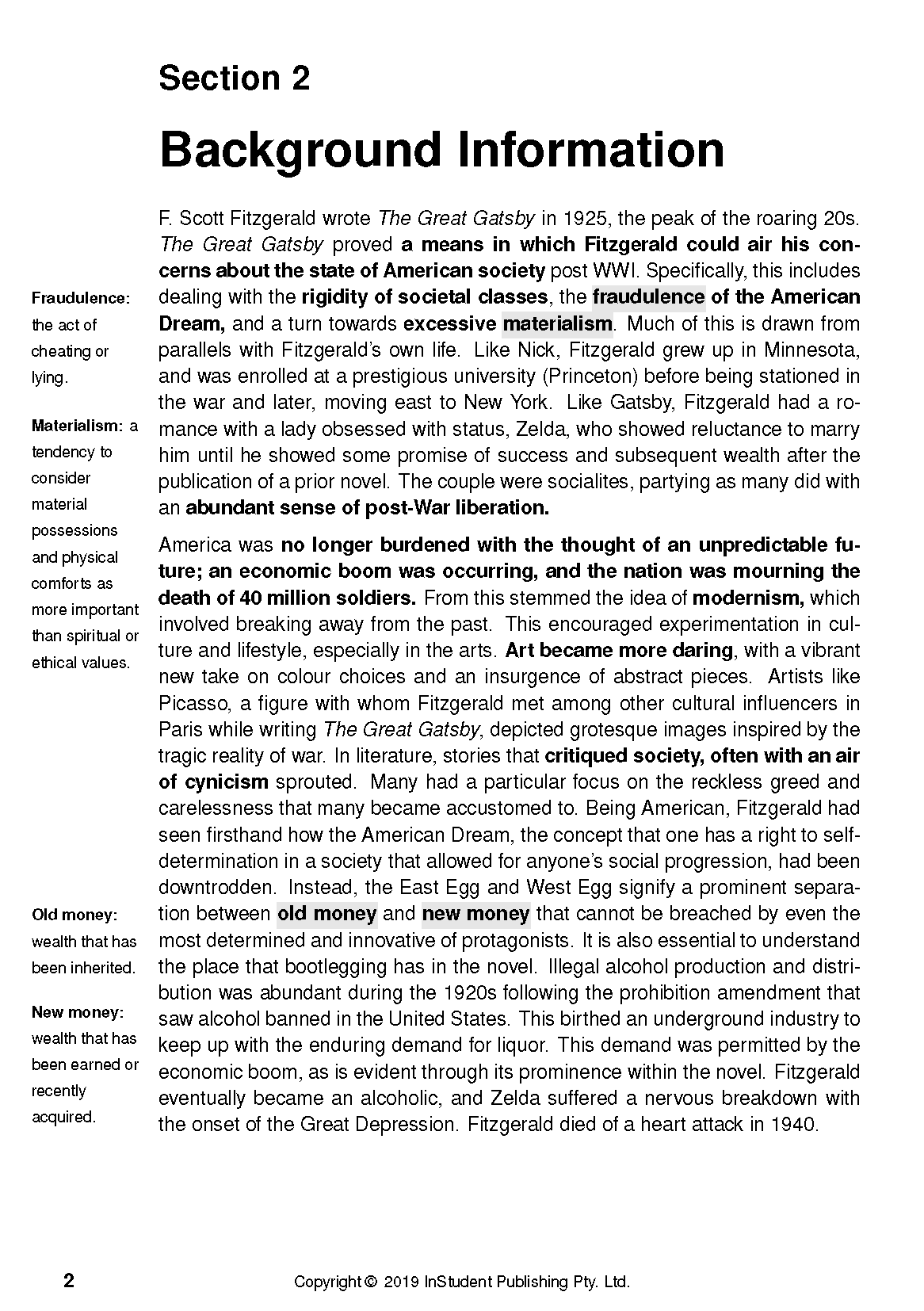 Text Guide: The Great Gatsby by F Scott Fitzgerald – ATAR Notes