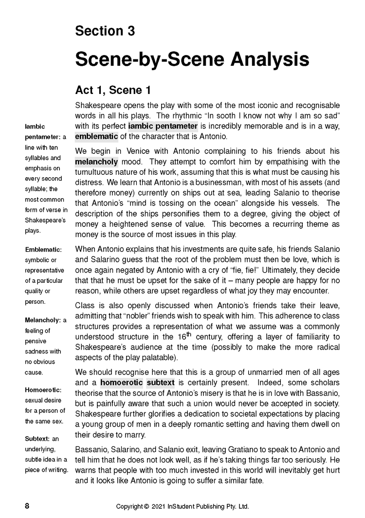 Text Guide: The Merchant of Venice by William Shakespeare – ATAR Notes