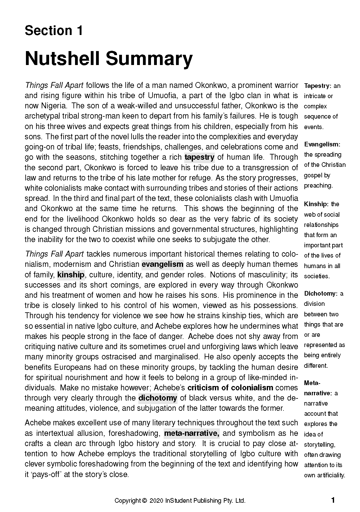 Text Guide: Things Fall Apart by Chinua Achebe – ATAR Notes