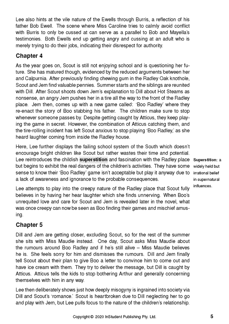 Text Guide: To Kill A Mockingbird by Harper Lee – ATAR Notes