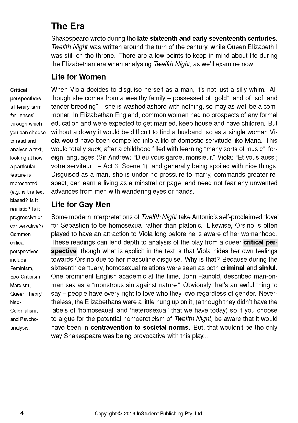 Text Guide: Twelfth Night by William Shakespeare – ATAR Notes