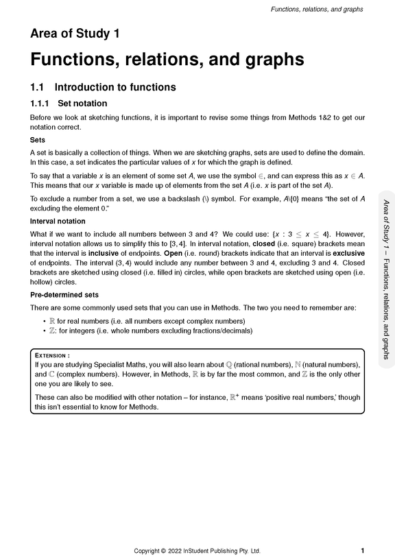 ATAR Notes VCE Maths Methods 3&4 Notes (2023-2024)