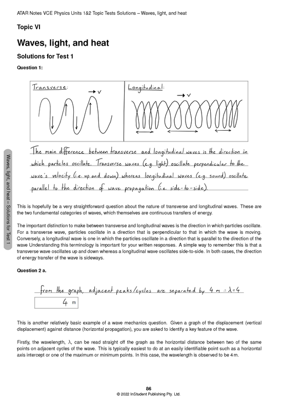 ATAR Notes VCE Physics 1&2 Topic Tests (2023-2024)